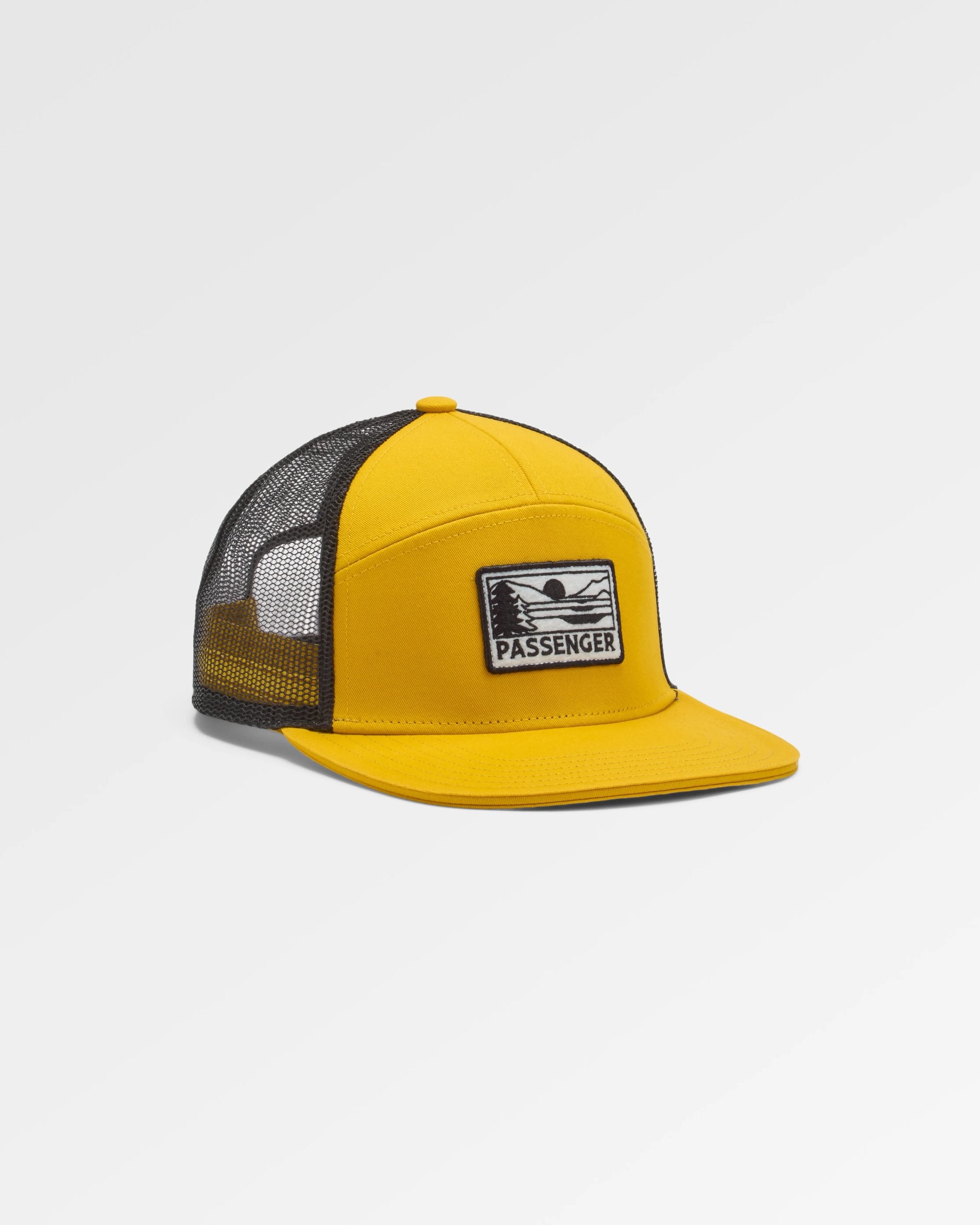 Roamer 7 Panel Organic Cotton Trucker Cap Spruce Yellow – Passenger